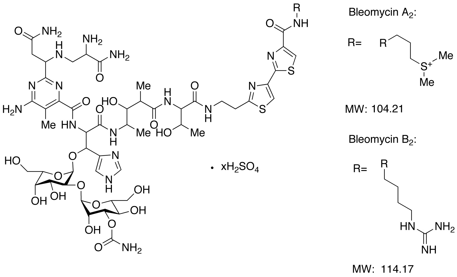 Bleomycin complex (as sulfate salts) (Blenoxane, Bleo, Blexane) | CAS ...